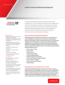 Oracle Enterprise Metadata Management | TDWI