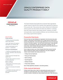 Oracle Enterprise Data Quality Data Sheet | TDWI