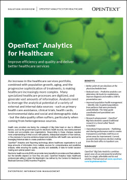 OpenText Analytics for Healthcare: Improve Efficiency and Quality and ...