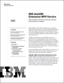 IBM dashDB: Enterprise MPP Service | TDWI