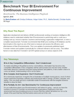 Benchmark Your BI Environment for Continuous Improvement | TDWI