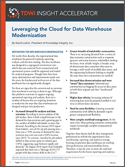 Leveraging the Cloud for Data Warehouse Modernization | TDWI