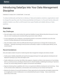 Gartner: Introducing DataOps Into Your Data Management Discipline | TDWI