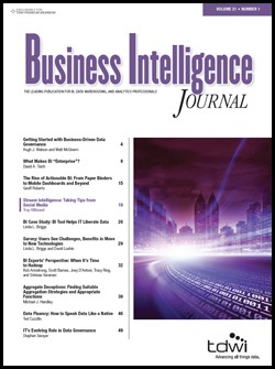 Business Intelligence Journal | Vol. 21, No. 1 TDWI Member Exclusive | TDWI