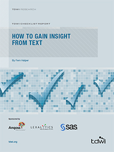 TDWI Checklist Report | How to Gain Insight from Text | TDWI