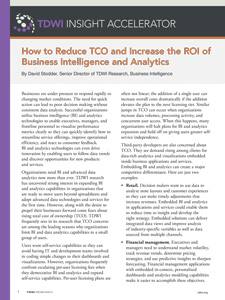 TDWI Insight Accelerator | How to Reduce TCO and Increase the ROI of BI and Analytics | TDWI