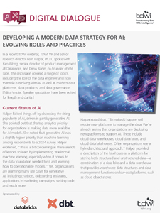 TDWI Digital Dialogue | Developing a Modern Data Strategy for AI ...