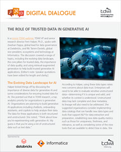 TDWI Digital Dialogue | The Role of Trusted Data in Generative AI | TDWI